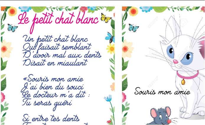 Récitation le petit chat blanc | مدرستي الخاصّة | Madrasati Libre